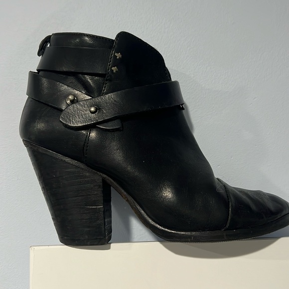 rag & bone | Shoes | Rag Bone Black Leather Ankle Boots Wrap Around ...